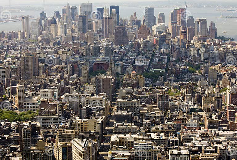 Aerial Panoramic View of Manhattan Stock Image - Image of central, york ...