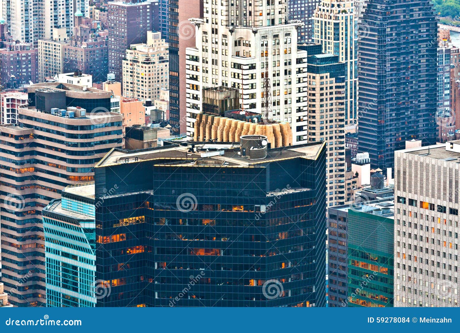 Aerial Panoramic View Over Upper Manhattan Stock Photo - Image of ...