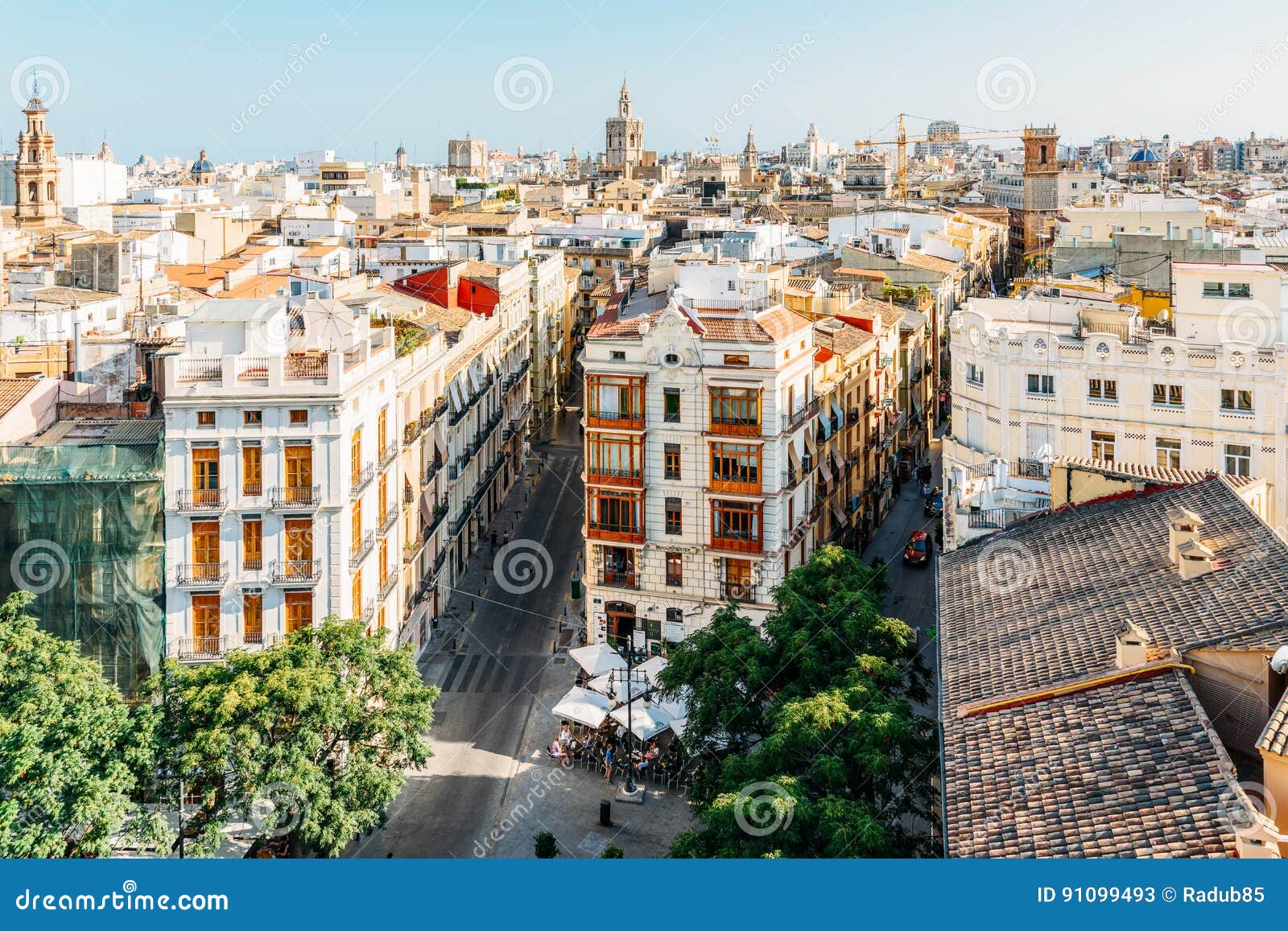 Aerial Panoramic View of Valencia City in Spain Editorial Stock Photo ...