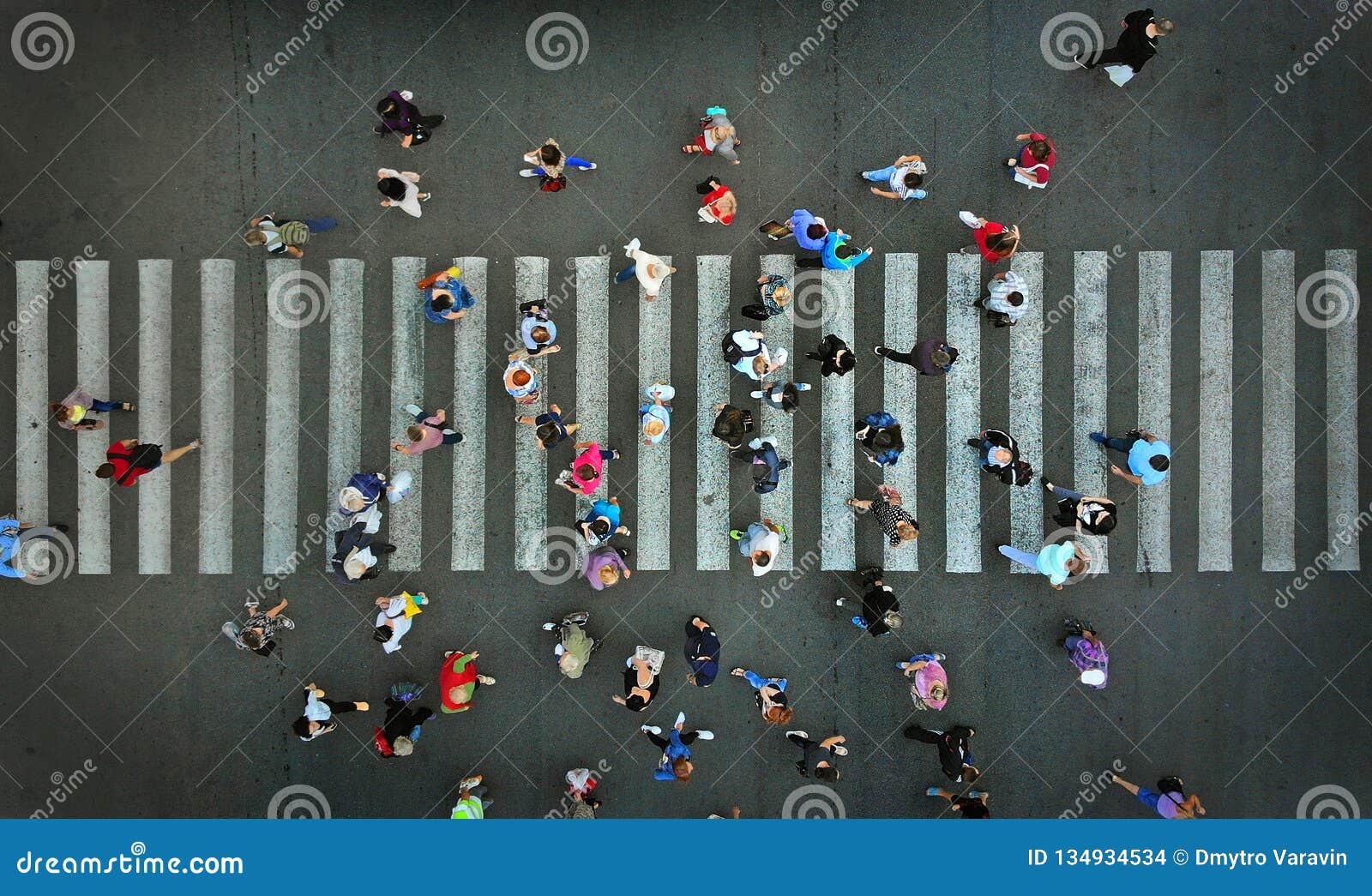 Aerial. Pedestrian Crossing View Above. Stock Photo - Image of abstract ...