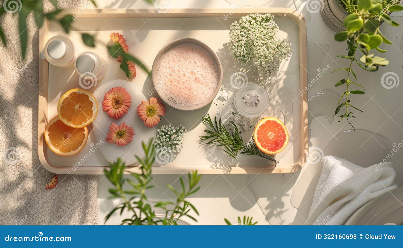 Aerial Perspective of Beauty and Wellness Rituals Stock Illustration ...