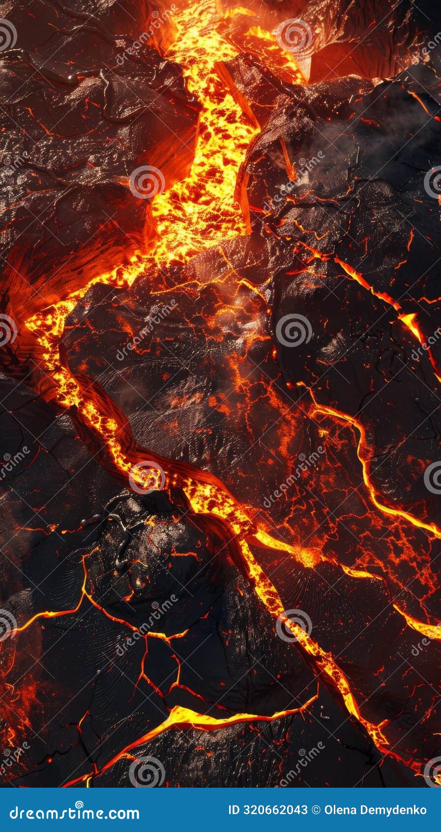 An Aerial Perspective Capturing the Movement of a Lava Flow Cutting ...