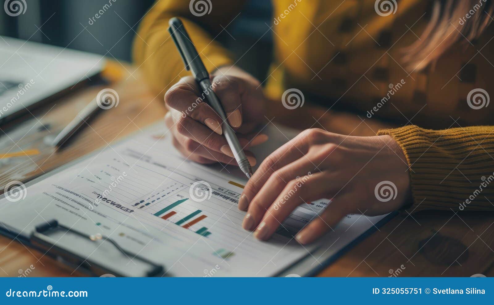 Aerial Perspective of a Person Filling Out a Research Questionnaire ...