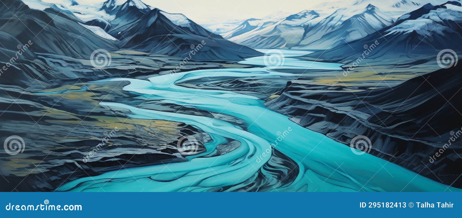 An Aerial Perspective Reveals Thrill Seekers Rafting Down A Mountain ...