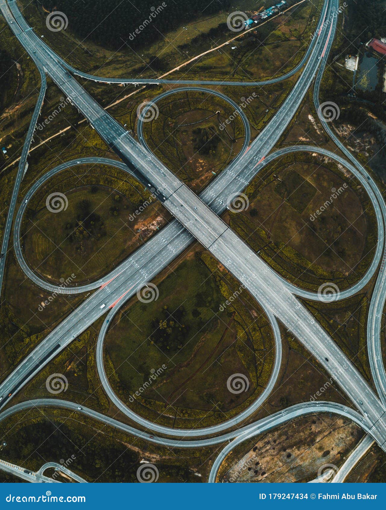 Aerial Perspective View of Butterfly Interchange Stock Photo - Image of ...