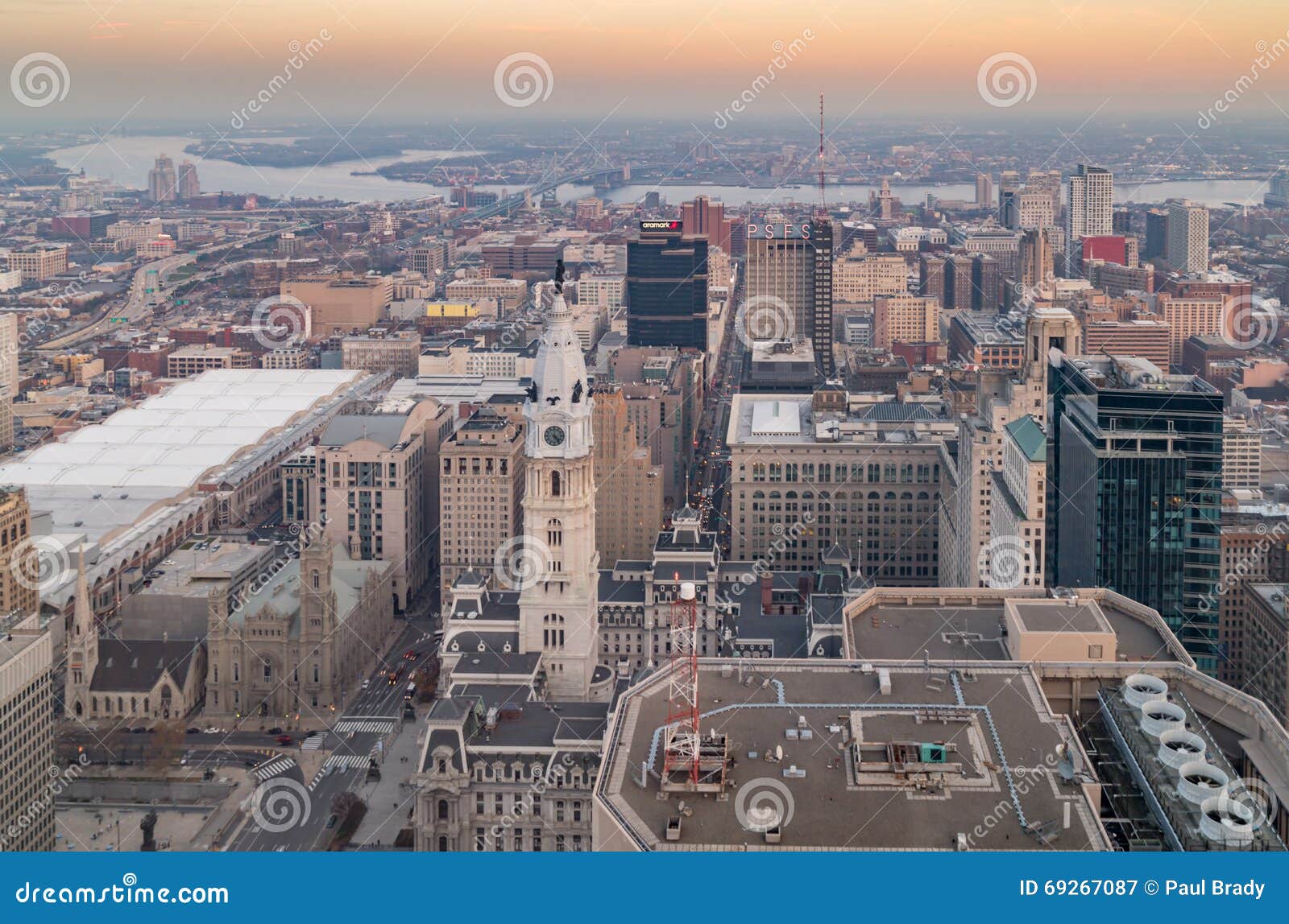 Aerial of Philadelphia Skyline Editorial Photography - Image of skyline ...