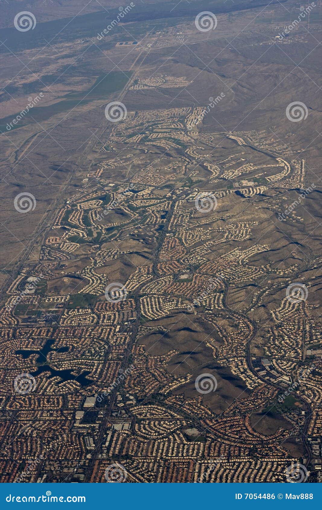 Aerial of Phoenix Arizona stock photo. Image of hill, development - 7054486