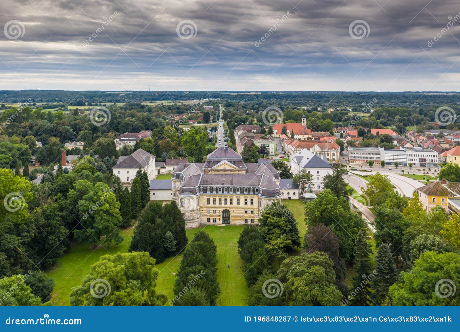 Aerial Photo of Batthyany Castle, Kormend Stock Image - Image of ...