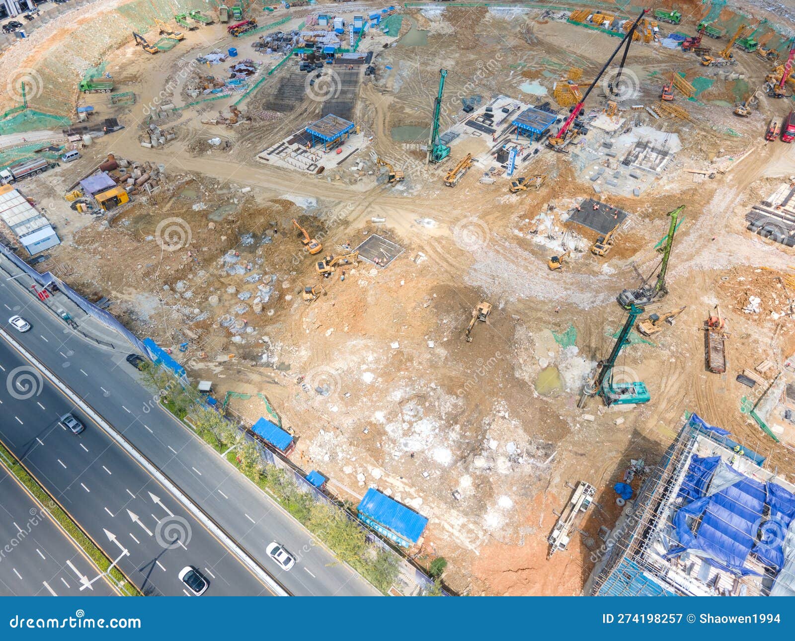 Aerial Photo of the Construction Site Editorial Photography - Image of ...