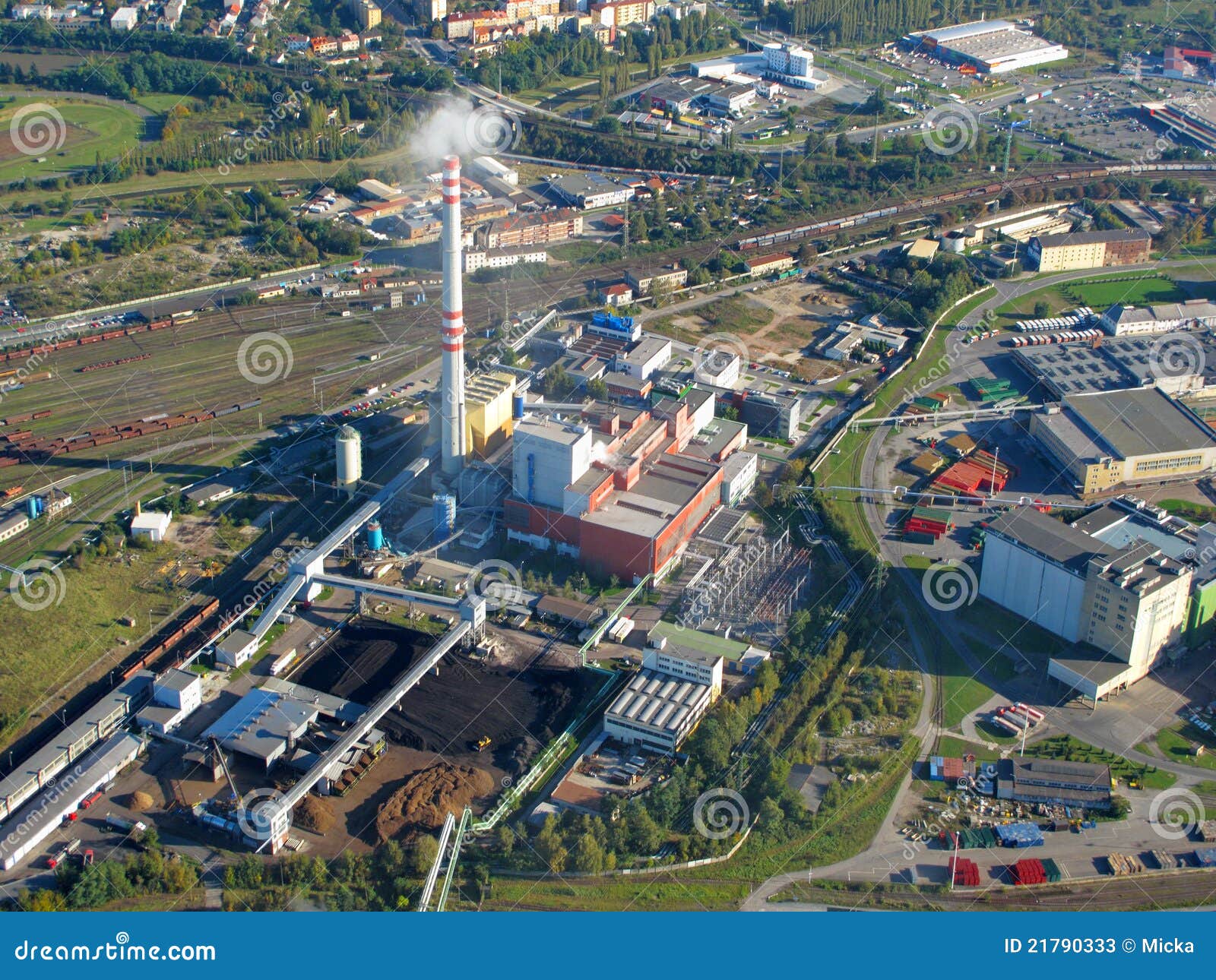 Aerial photo of factory stock image. Image of dust, plant - 21790333