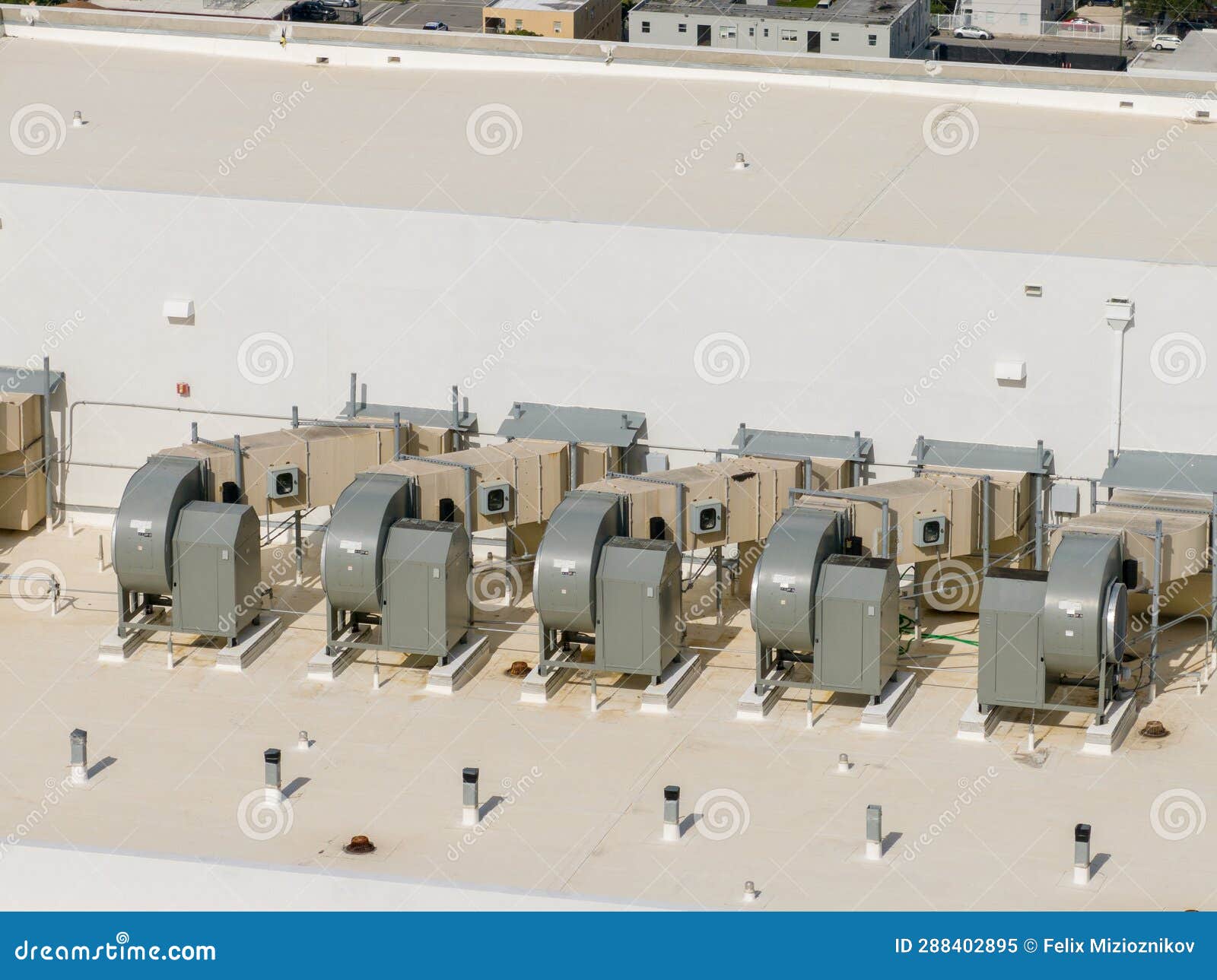 Aerial Photo of Industrial HVAC Rooftop Fan System Array Stock Image ...