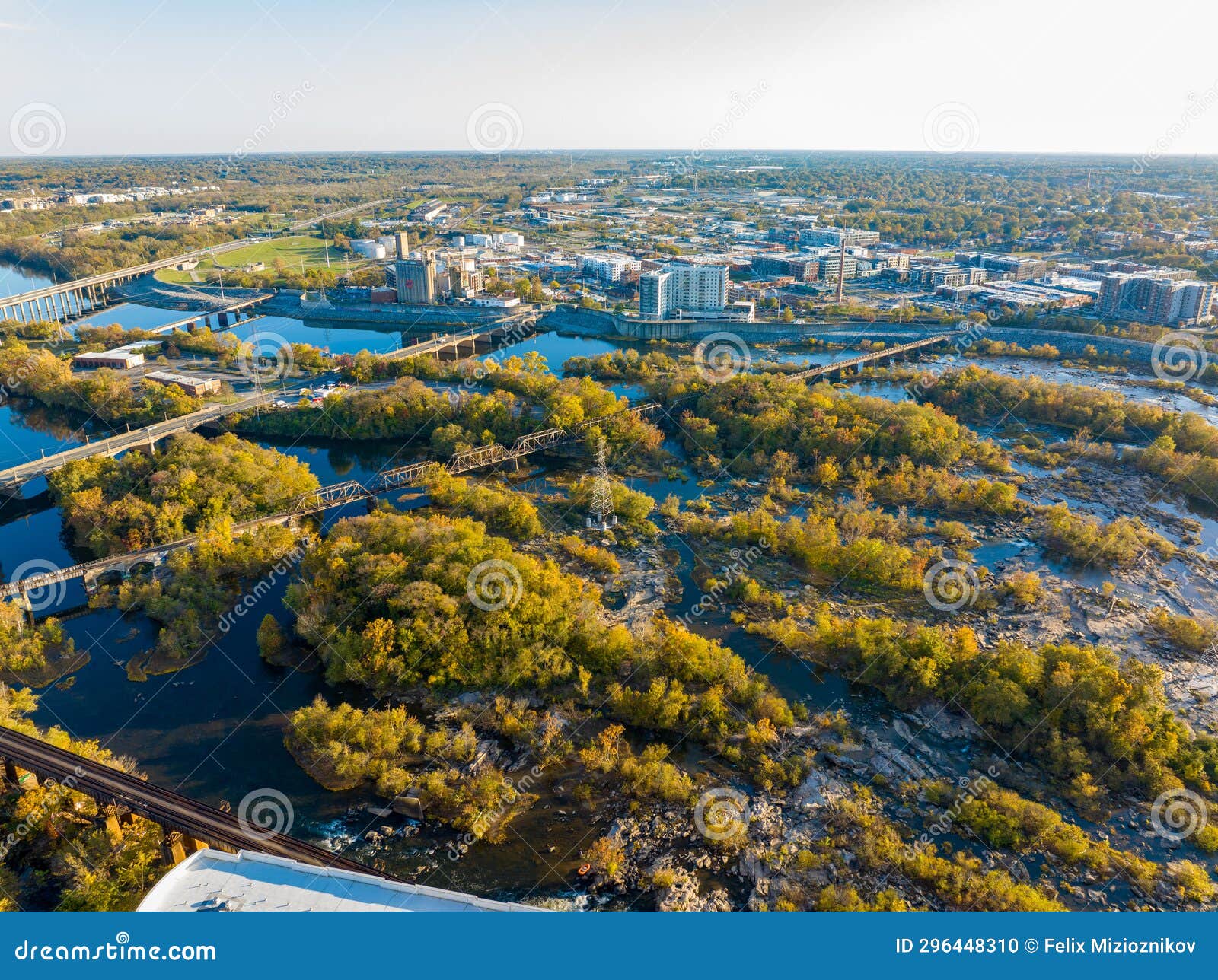 Aerial Photo James River View at Sunset October 2023 Stock Photo ...