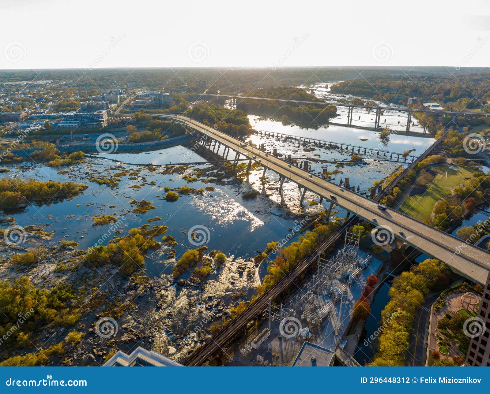 Aerial Photo James River View at Sunset October 2023 Stock Photo ...