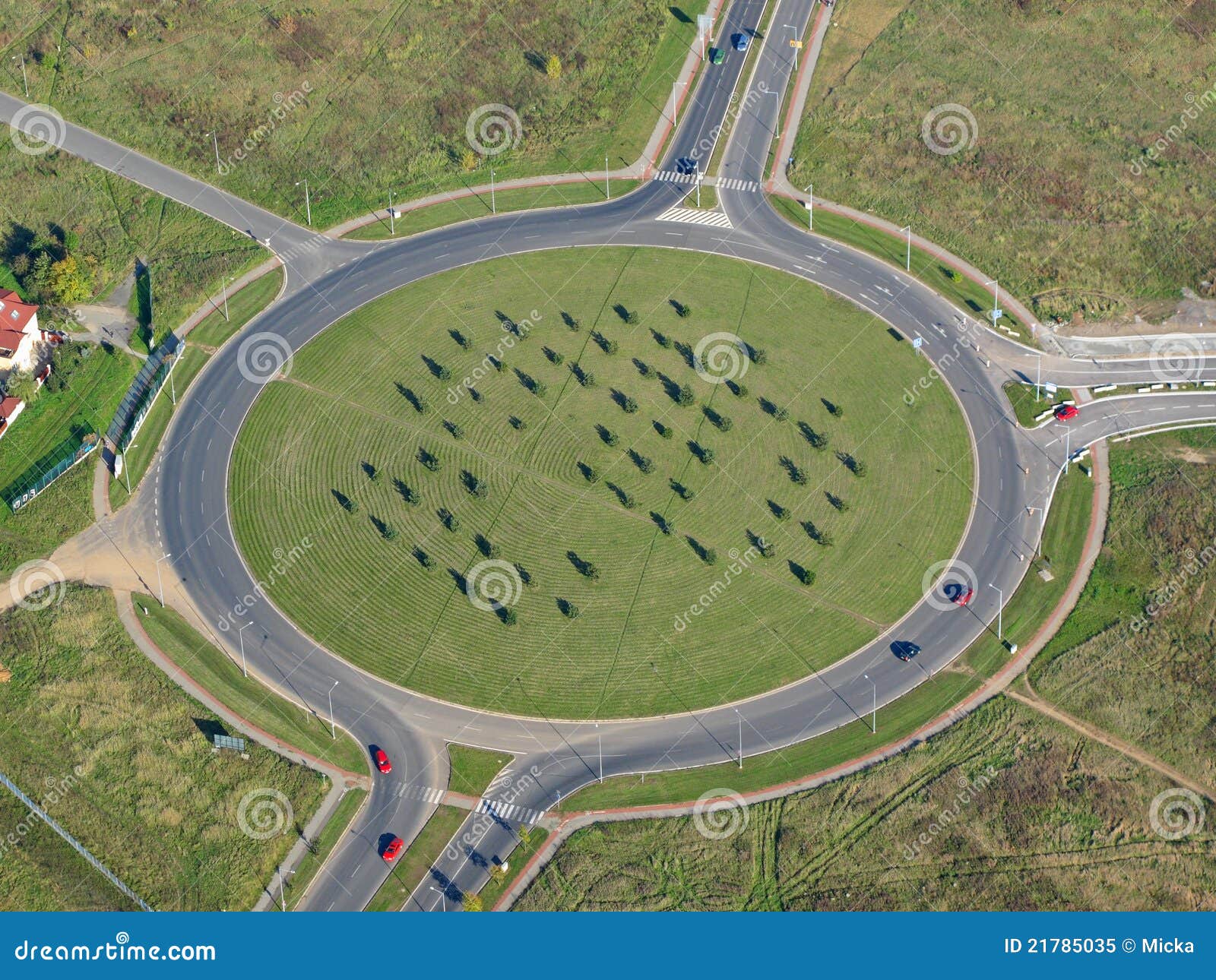 Aerial Photo of a Roundabout Stock Image - Image of land, path: 21785035