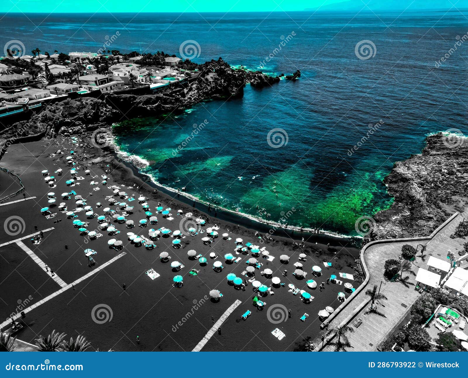 An Aerial Photo Shows the View from a High Angle, Looking Down at a ...