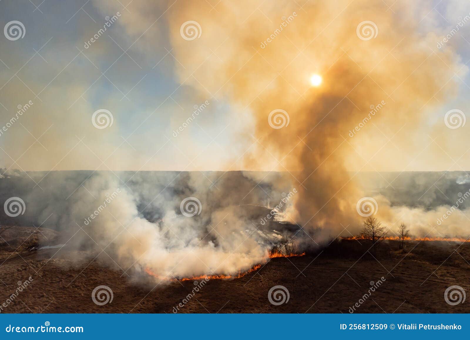 Big territory burning stock image. Image of fields, countryside - 256812509