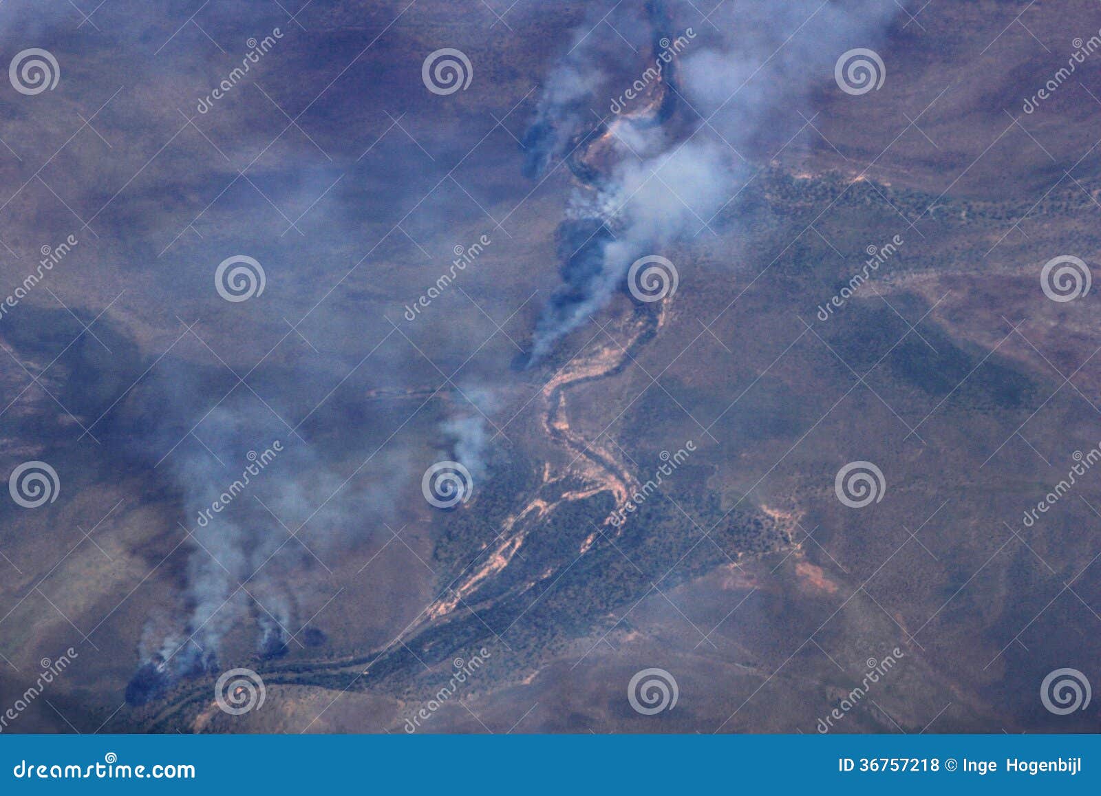 Aerial Photograph of the Bushfires in the Outback, Australia Stock ...