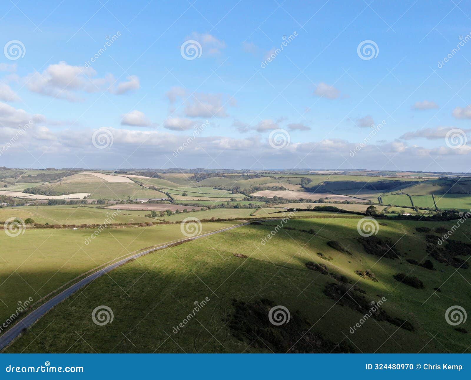 An Aerial Picture of Rolling Countryside in Dorset Near Sherborne Stock ...