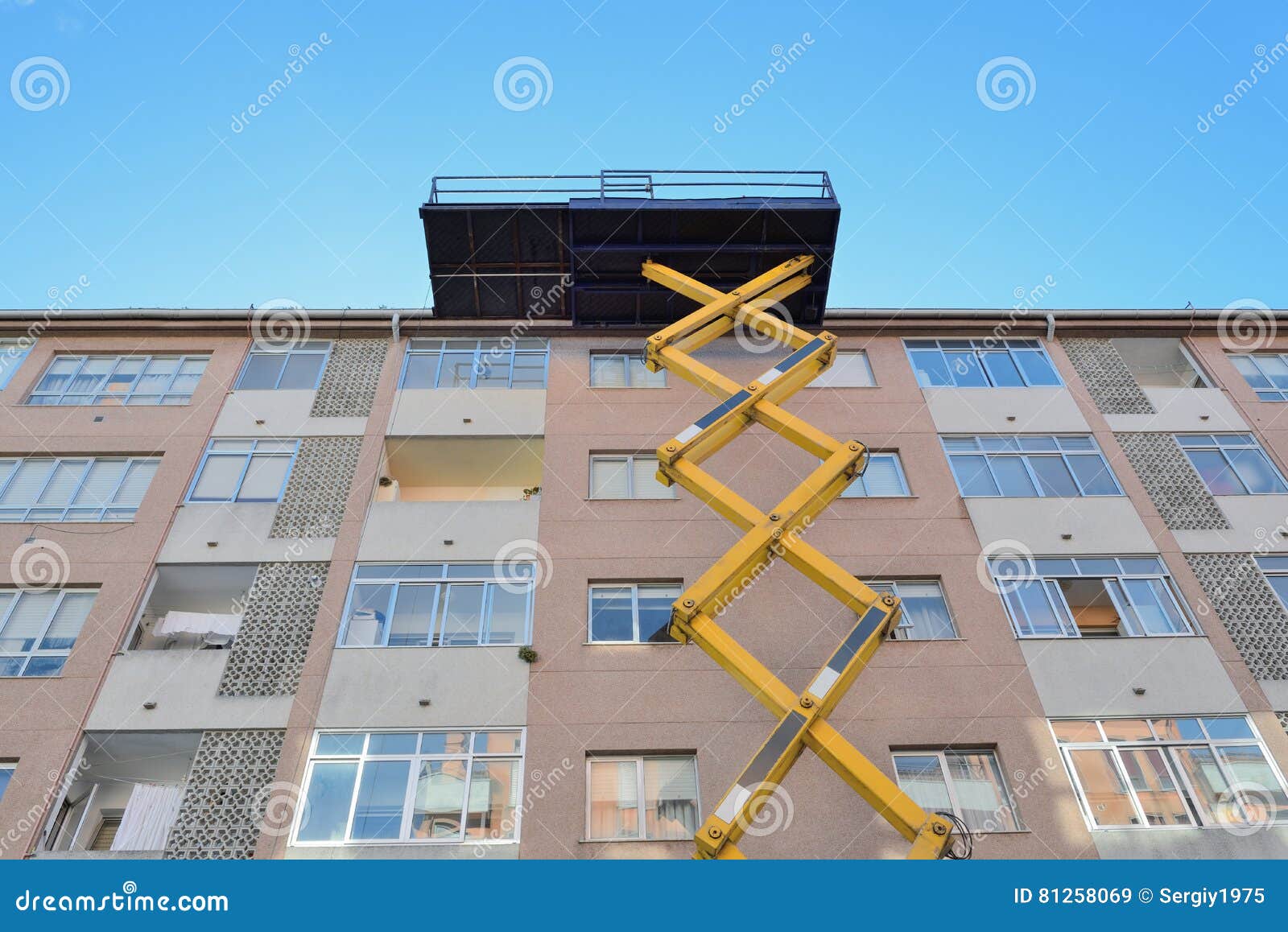 Aerial Platform for Building Works Stock Image - Image of build, aerial ...