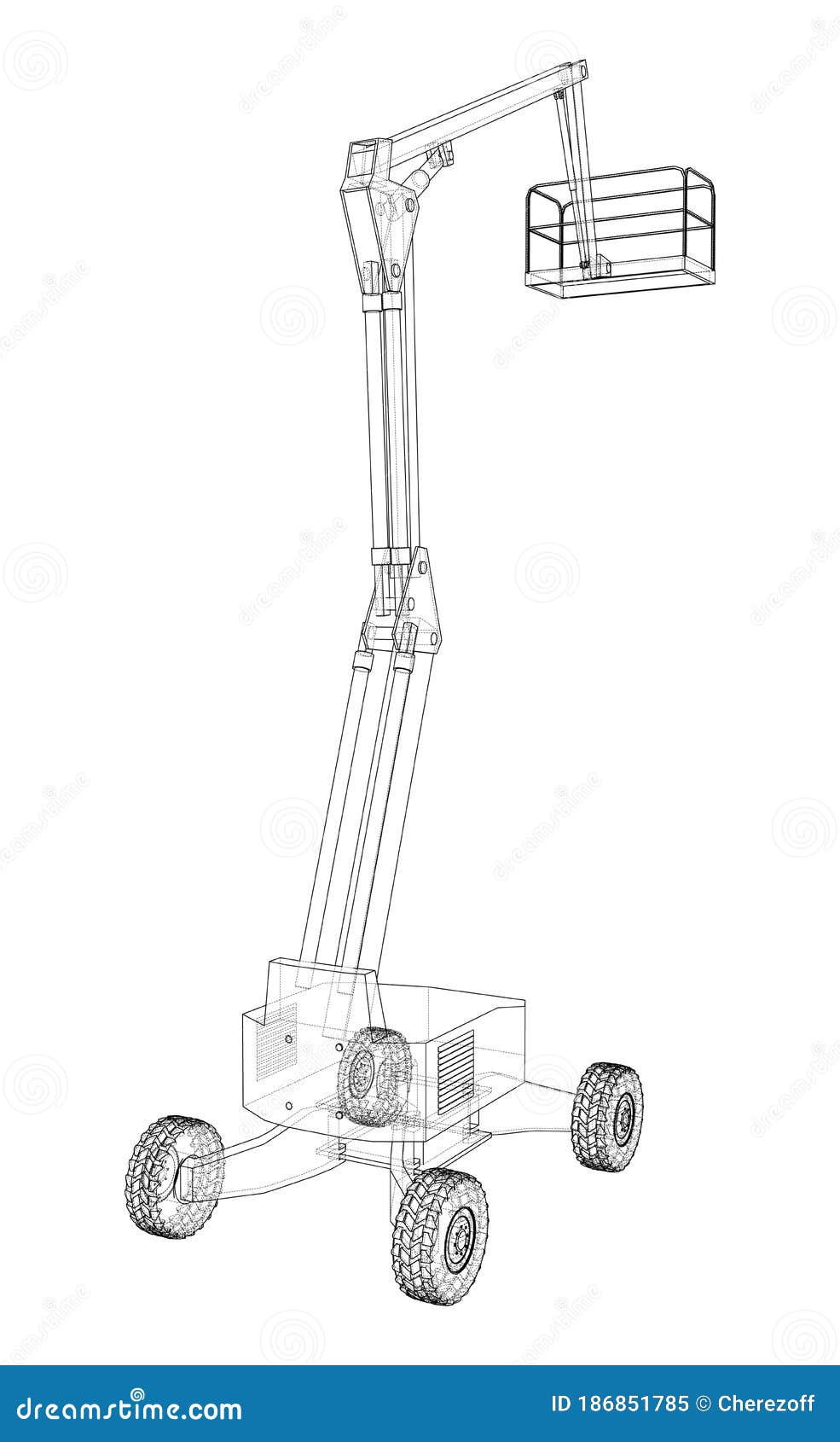 Aerial Platform Concept Outline. Vector | CartoonDealer.com #186851785
