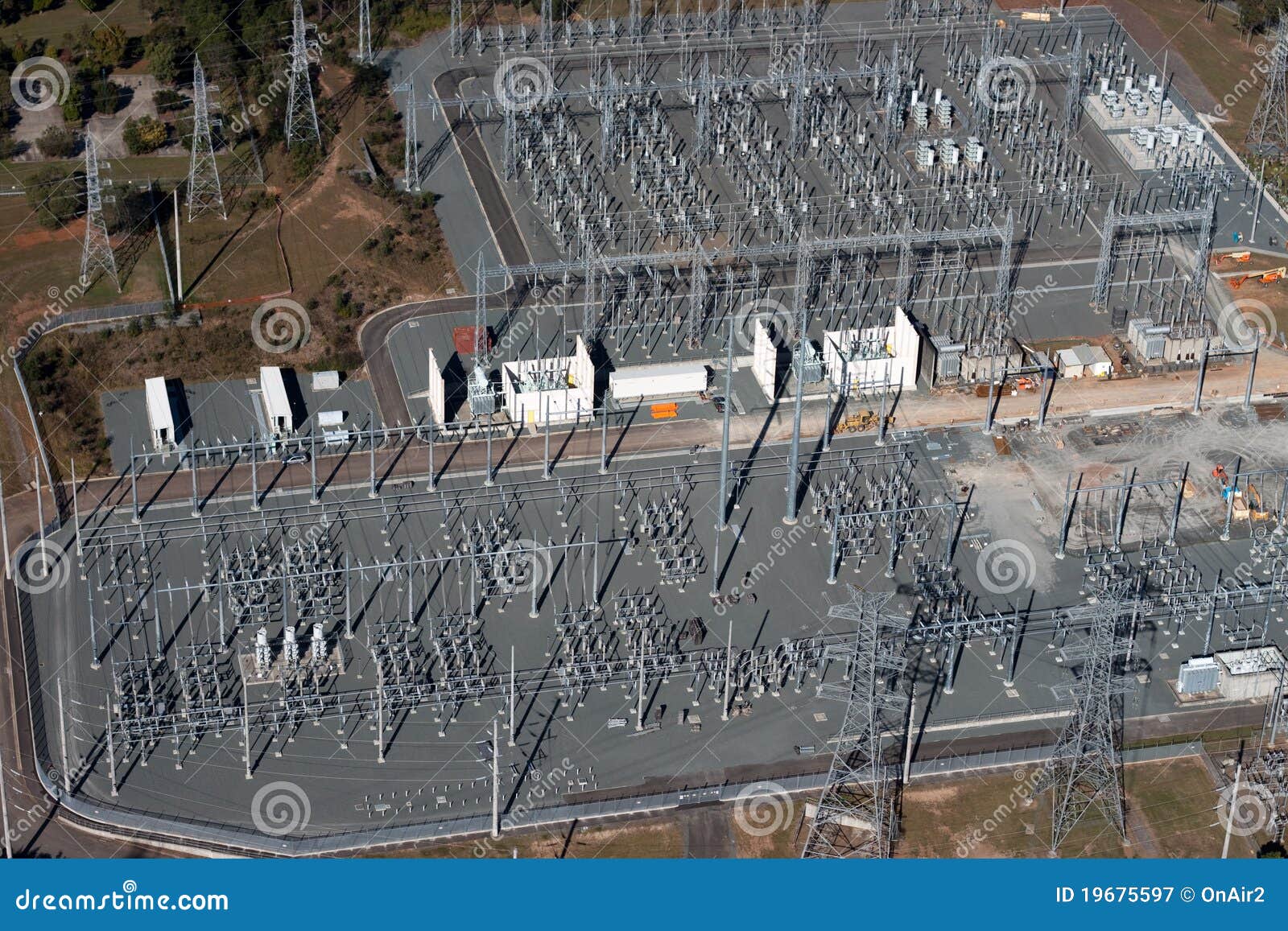 Aerial Power Sub Station stock image. Image of amps, carbon - 19675597