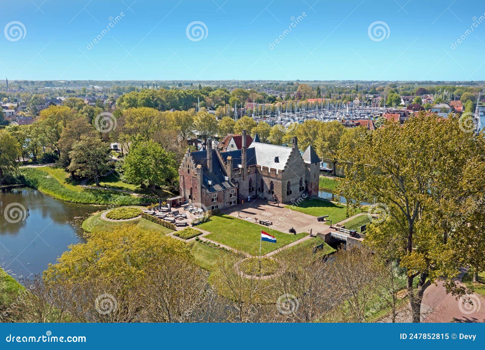 Aerial from the Radboud Castle in Medemblik in the Netherlands Stock ...