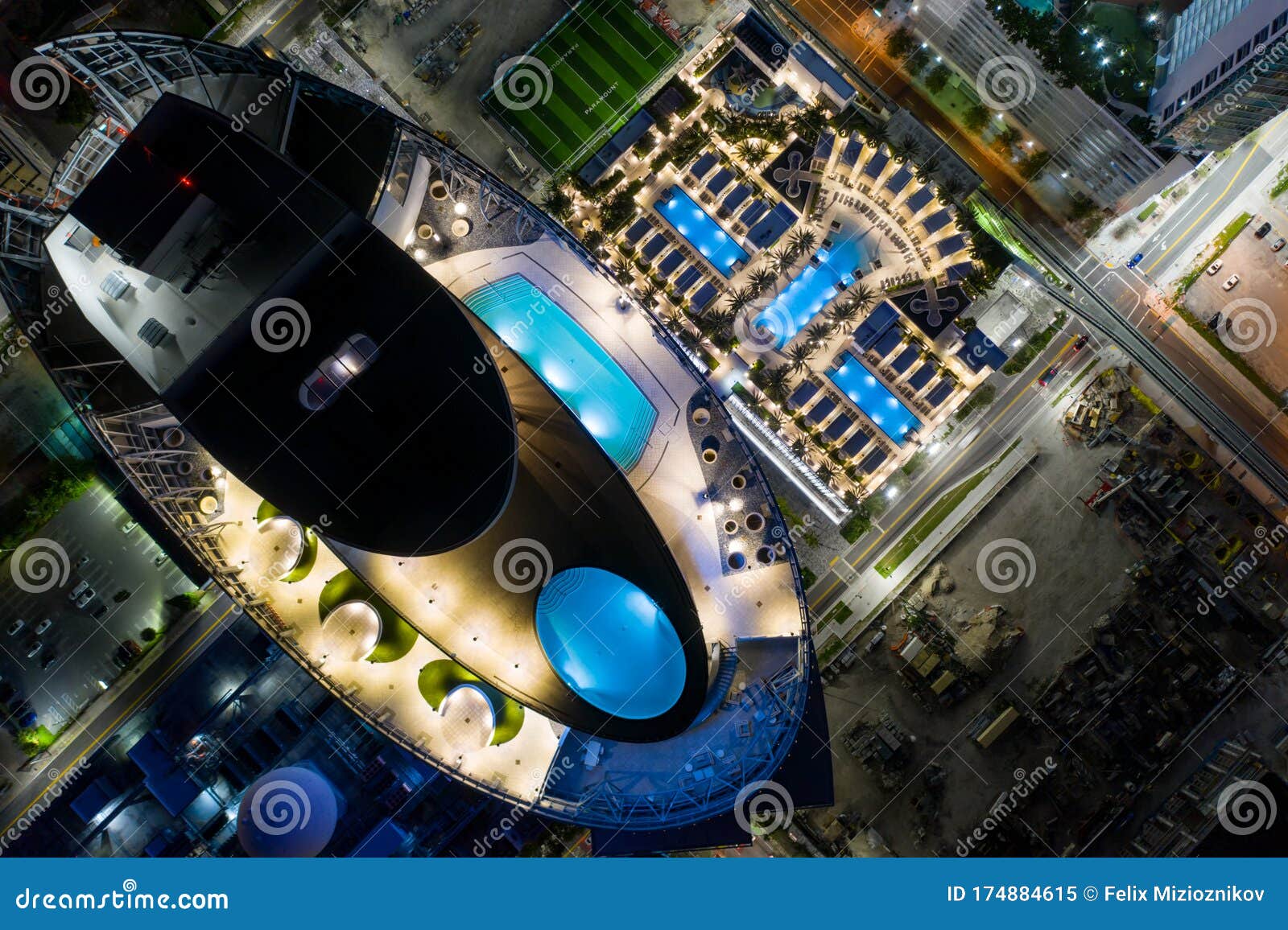 Aerial Rooftop Pool Deck Paramount Tower Miami Worldcenter Stock Image ...