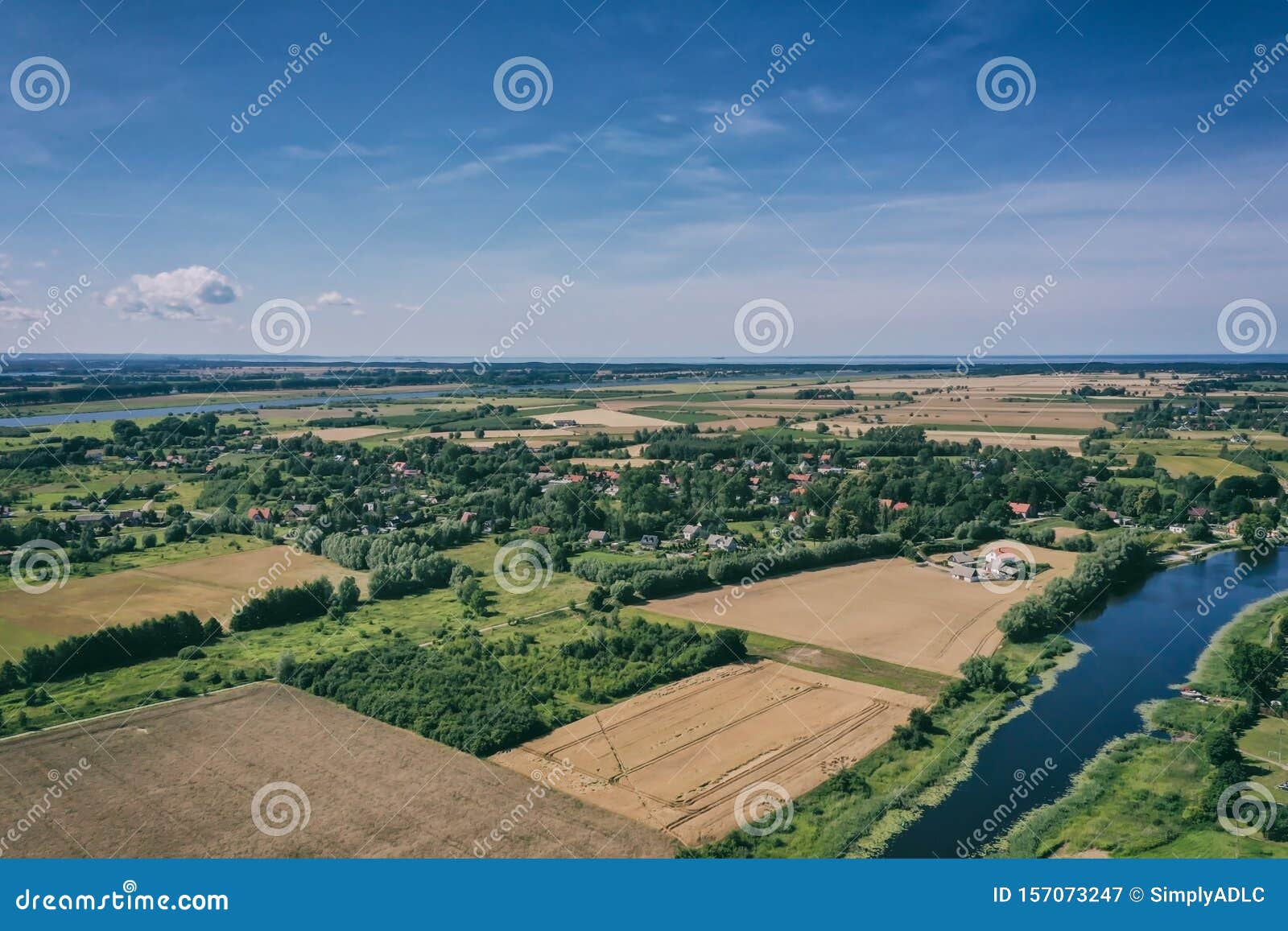 Aerial, Rural View with a Perfect Sky on the Summer Day Stock Image ...