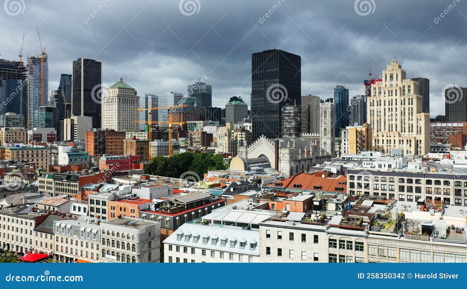 Aerial Scene of Montreal, Quebec, Canada Skyline Stock Photo - Image of ...