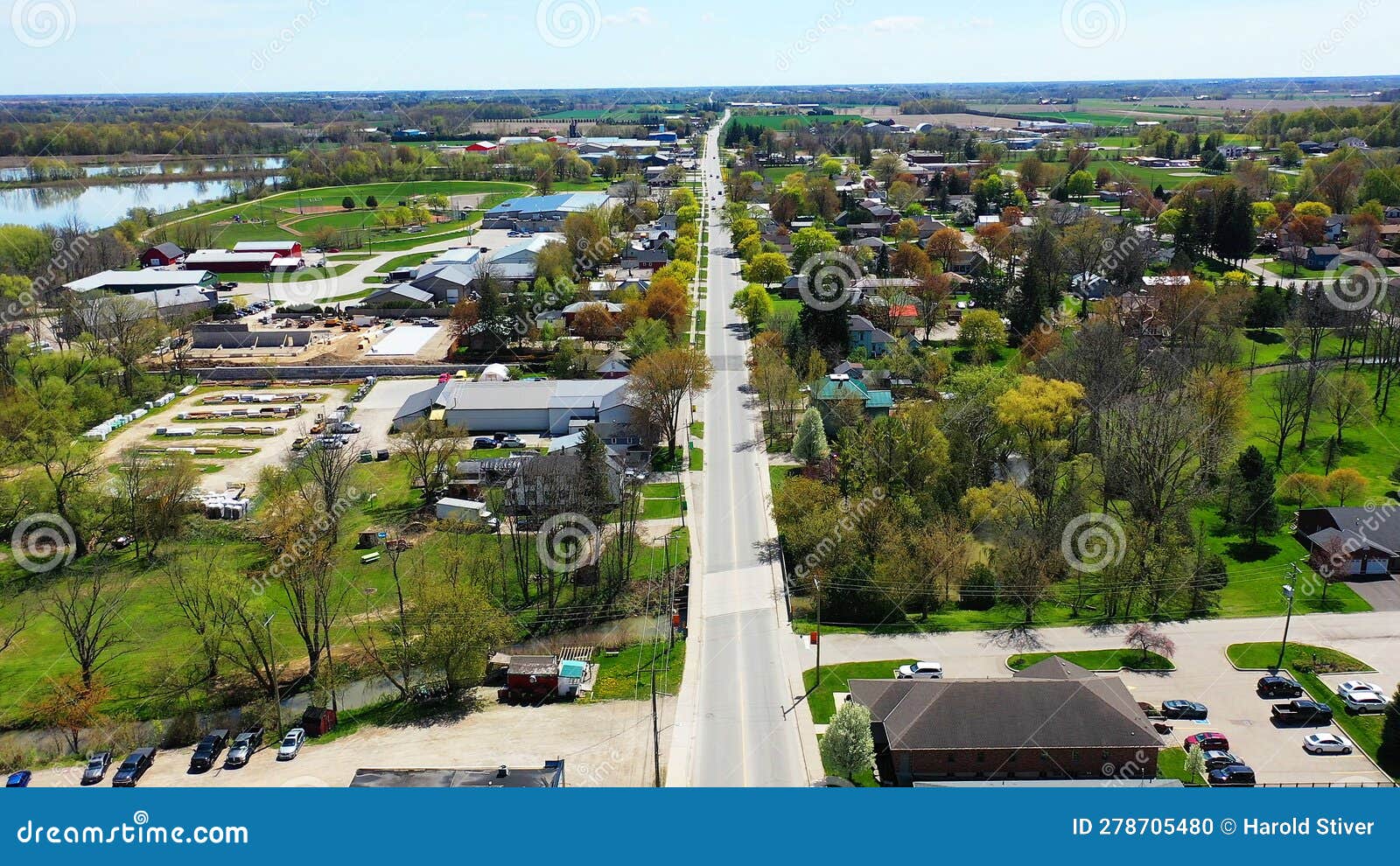 Aerial Scene of Norwich, Ontario, Canada on a Spring Day Stock Photo ...