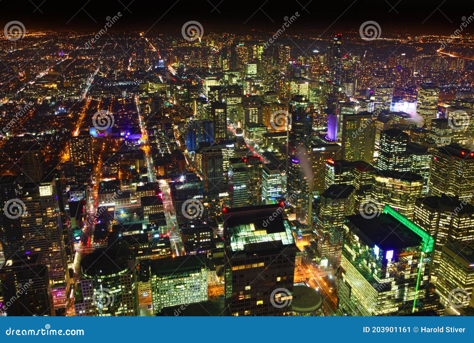 Aerial Scene of Toronto, Ontario at Night Editorial Photo - Image of ...