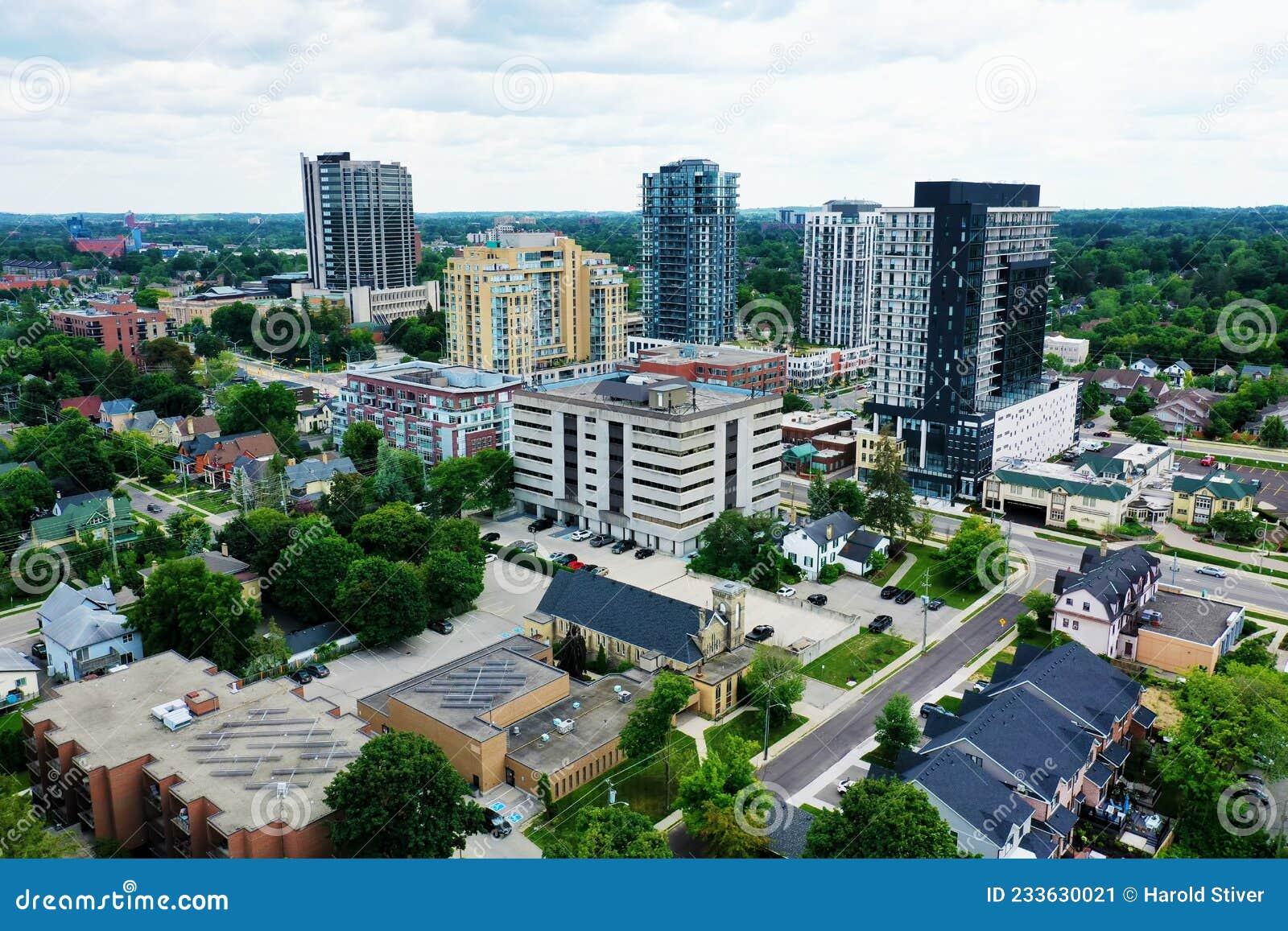 Aerial Scene of Waterloo, Ontario, Canada Stock Image - Image of ...