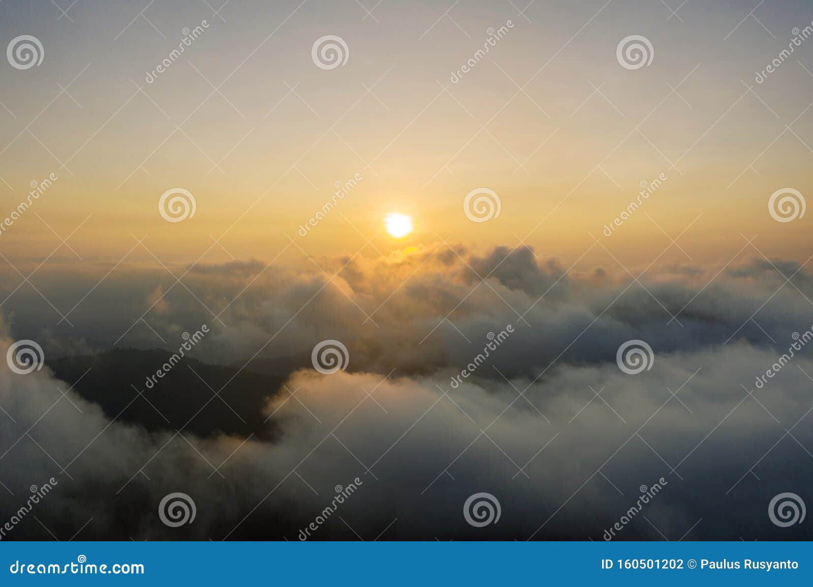 Aerial Scenic of Beautiful Sunrise Above Clouds Stock Photo - Image of ...