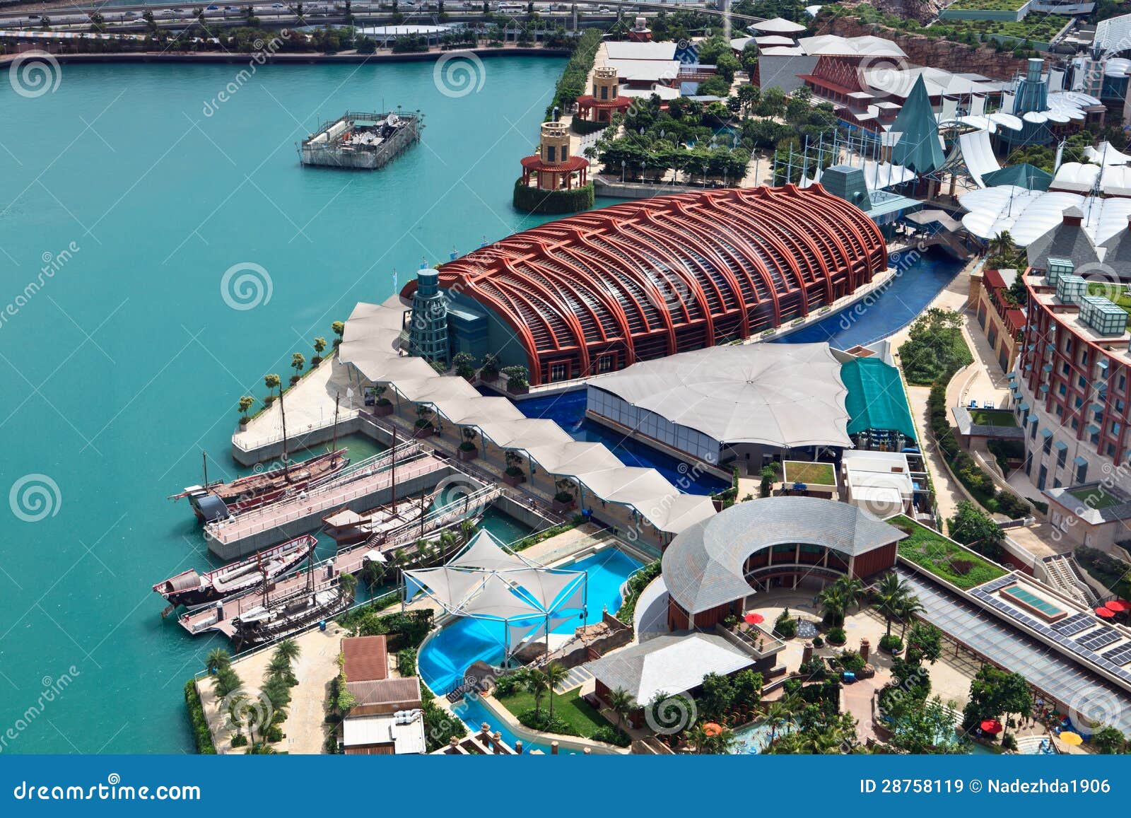 Aerial Sentosa editorial stock image. Image of destination - 28758119