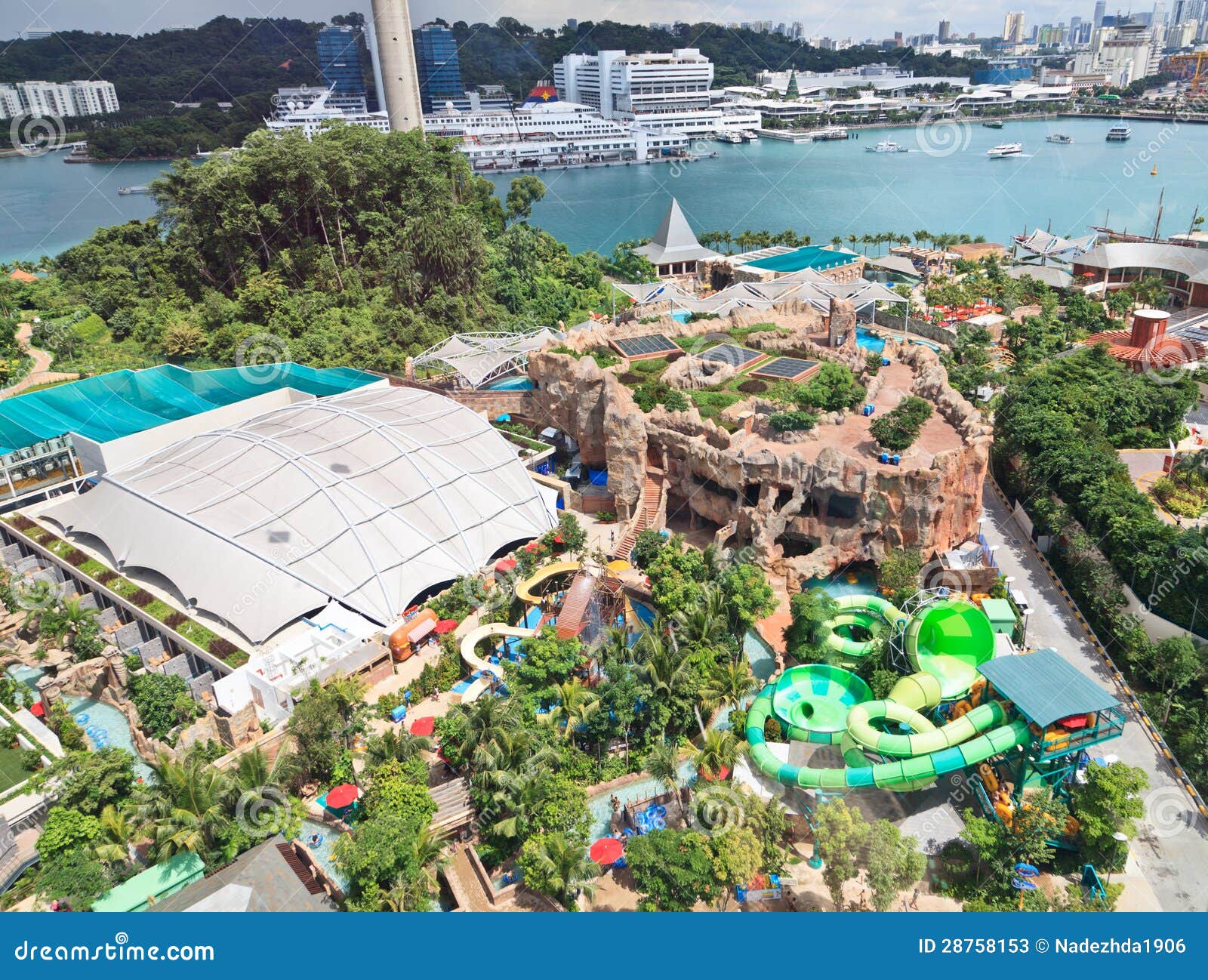 Aerial Sentosa editorial stock photo. Image of luxury - 28758153