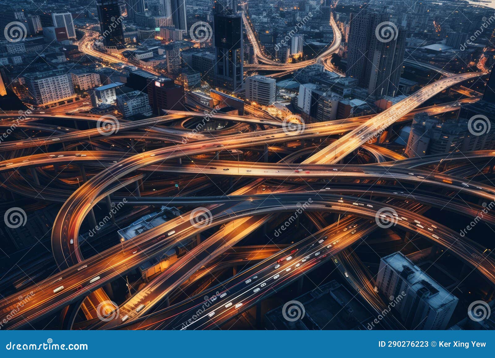 Aerial Shot Advanced Infrastructure of a Futuristic City Stock ...