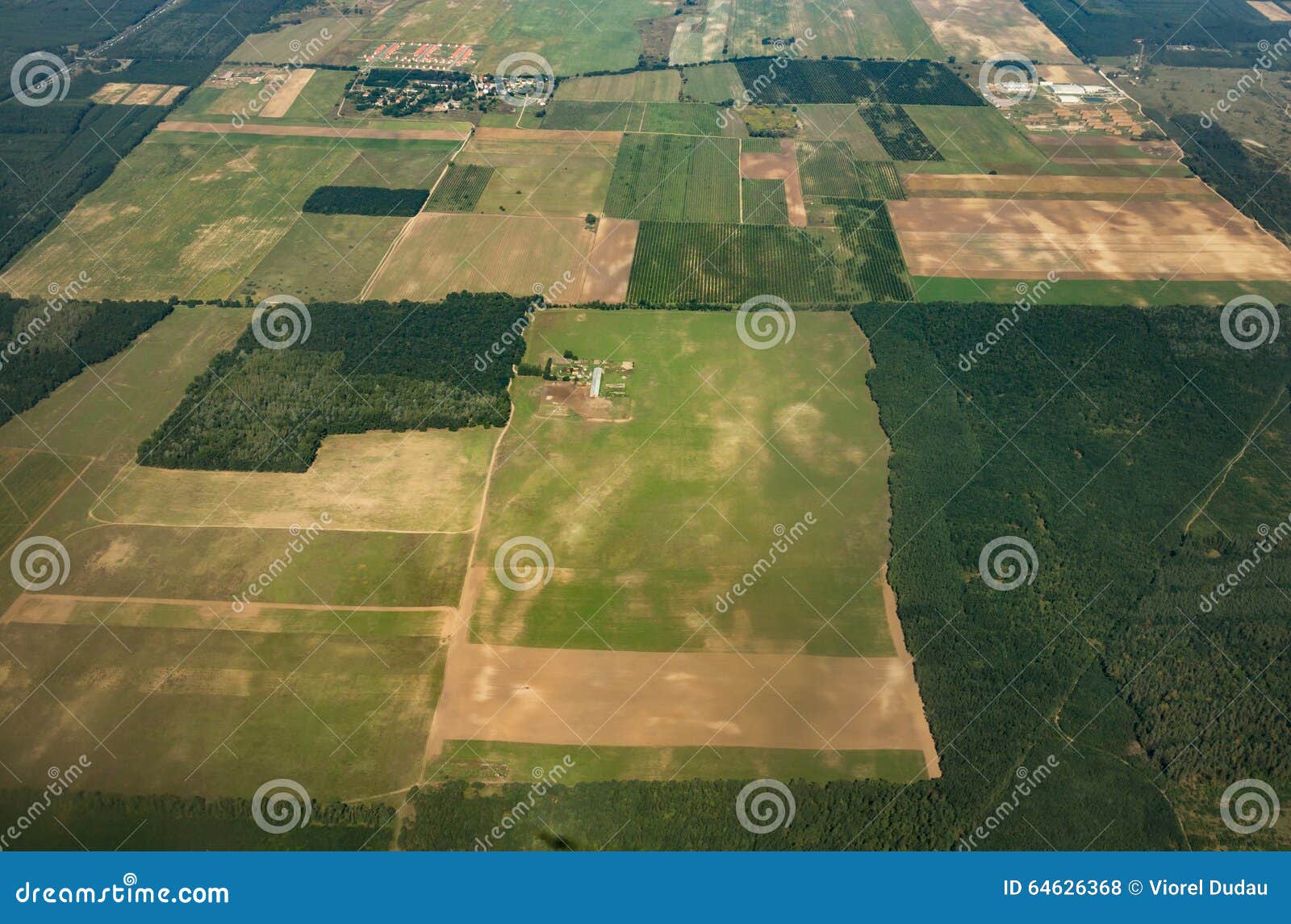 Aerial Shot of Agriculture Fields Stock Photo - Image of farm, summer ...