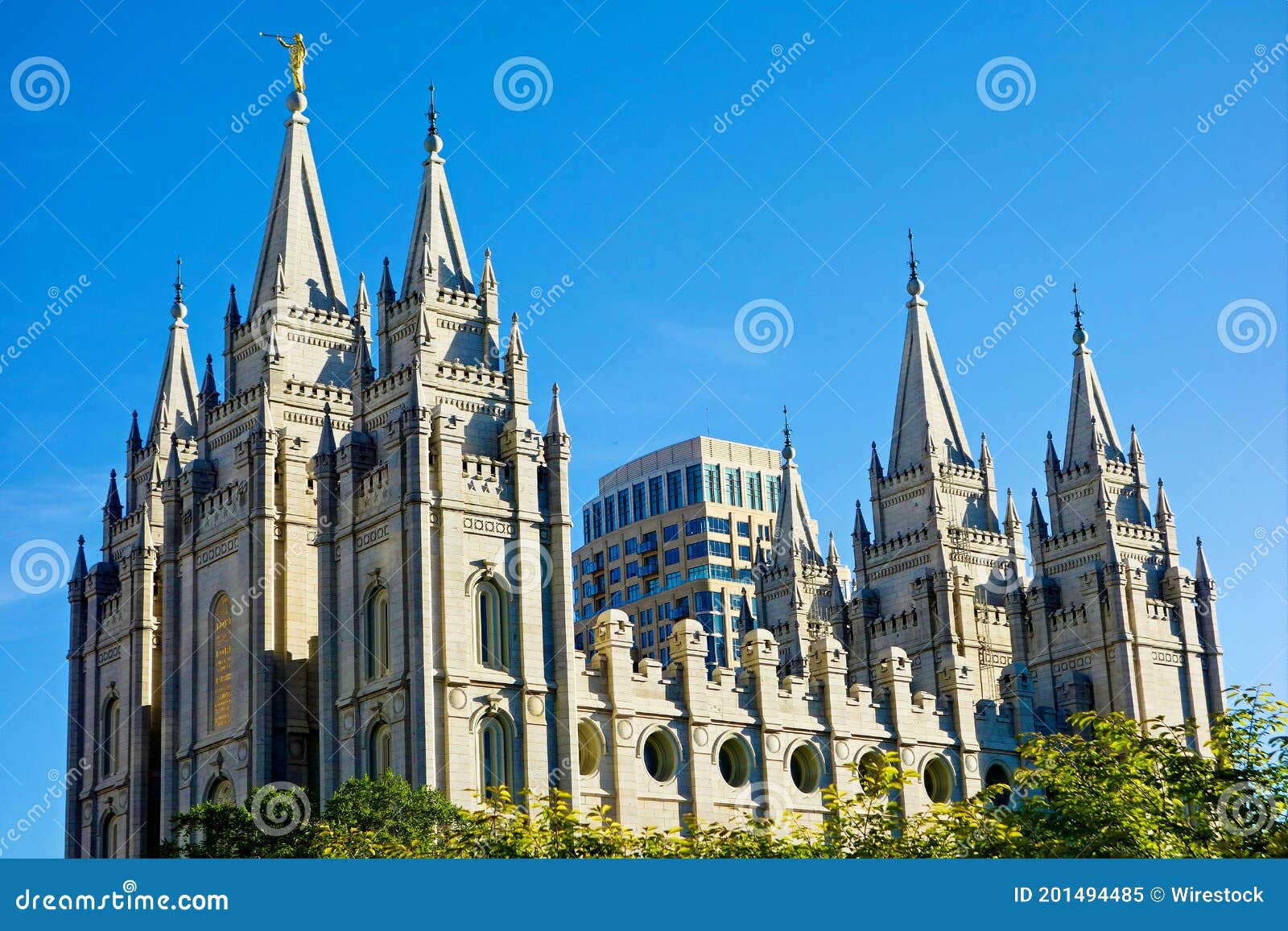 Aerial Shot of Assembly Hall at Temple Square Complex Stock Image ...