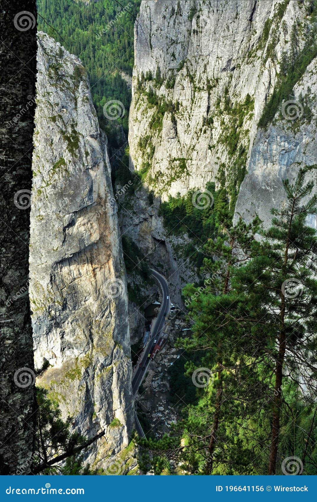 Aerial Shot of the Beautiful Bicaz Canyon Stock Photo - Image of street ...