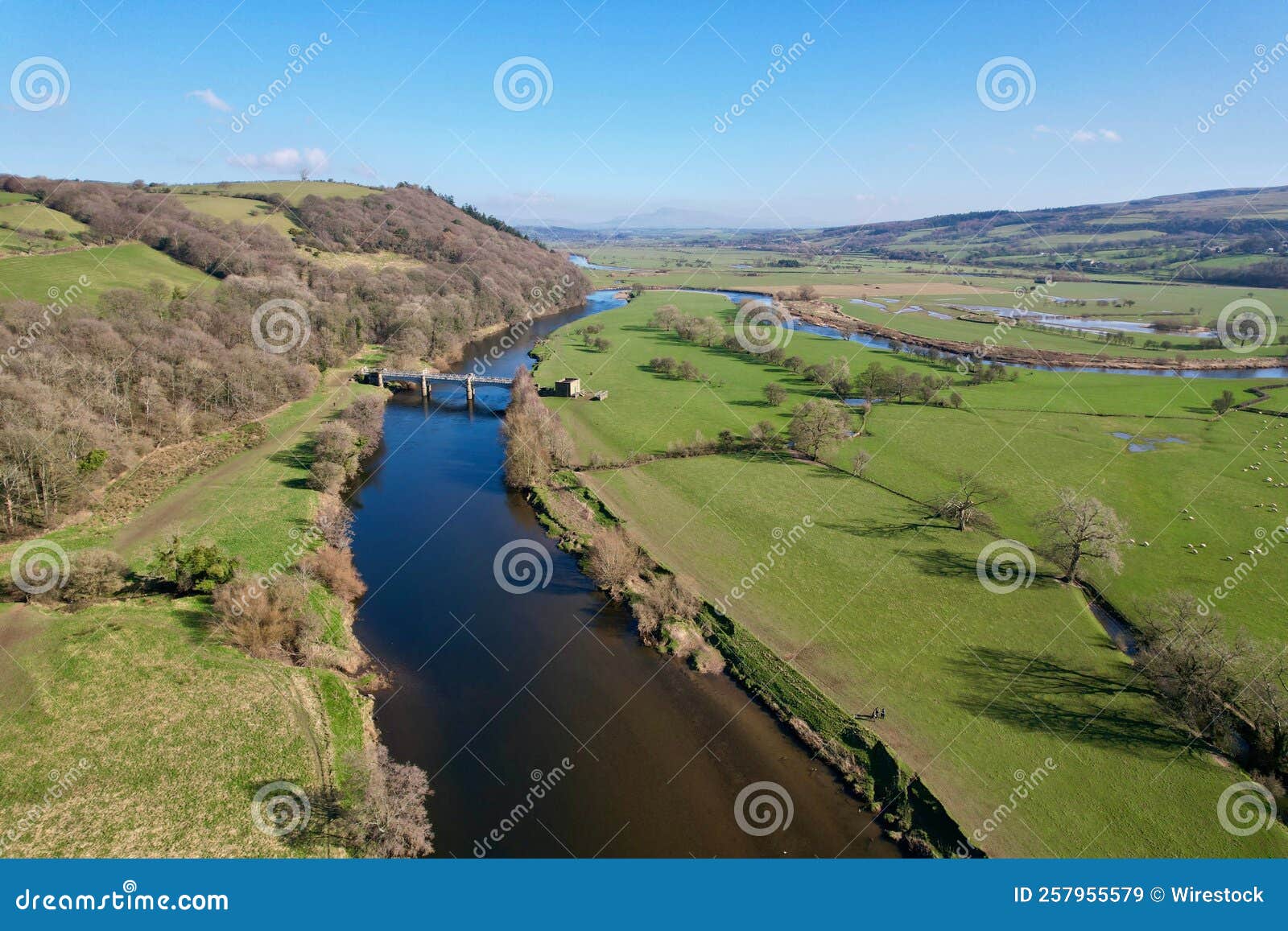 Aerial Shot of a Beautiful Nature View with a Long River Stock Image ...
