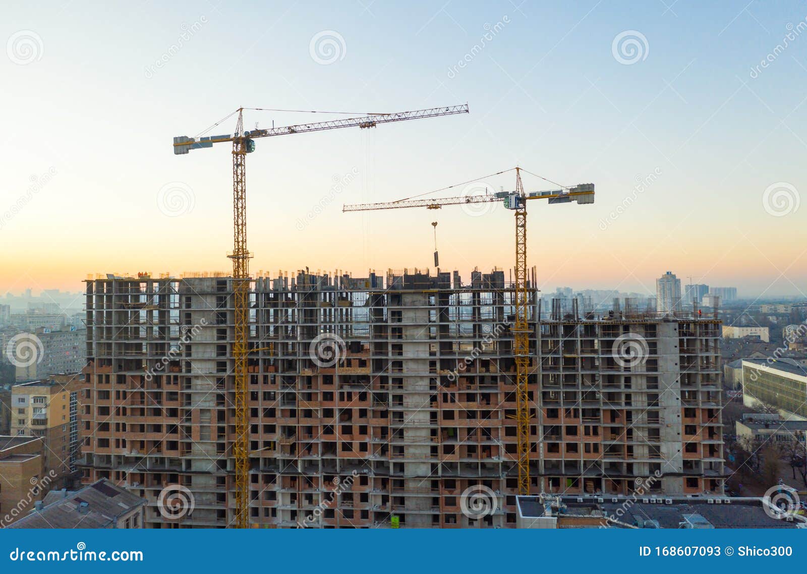 Aerial Shot of the Building in the Process of Construction Stock Image ...