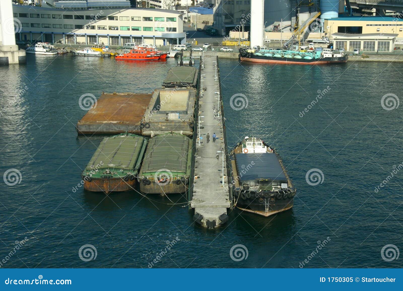 Aerial shot of a busy port stock image. Image of shipment - 1750305