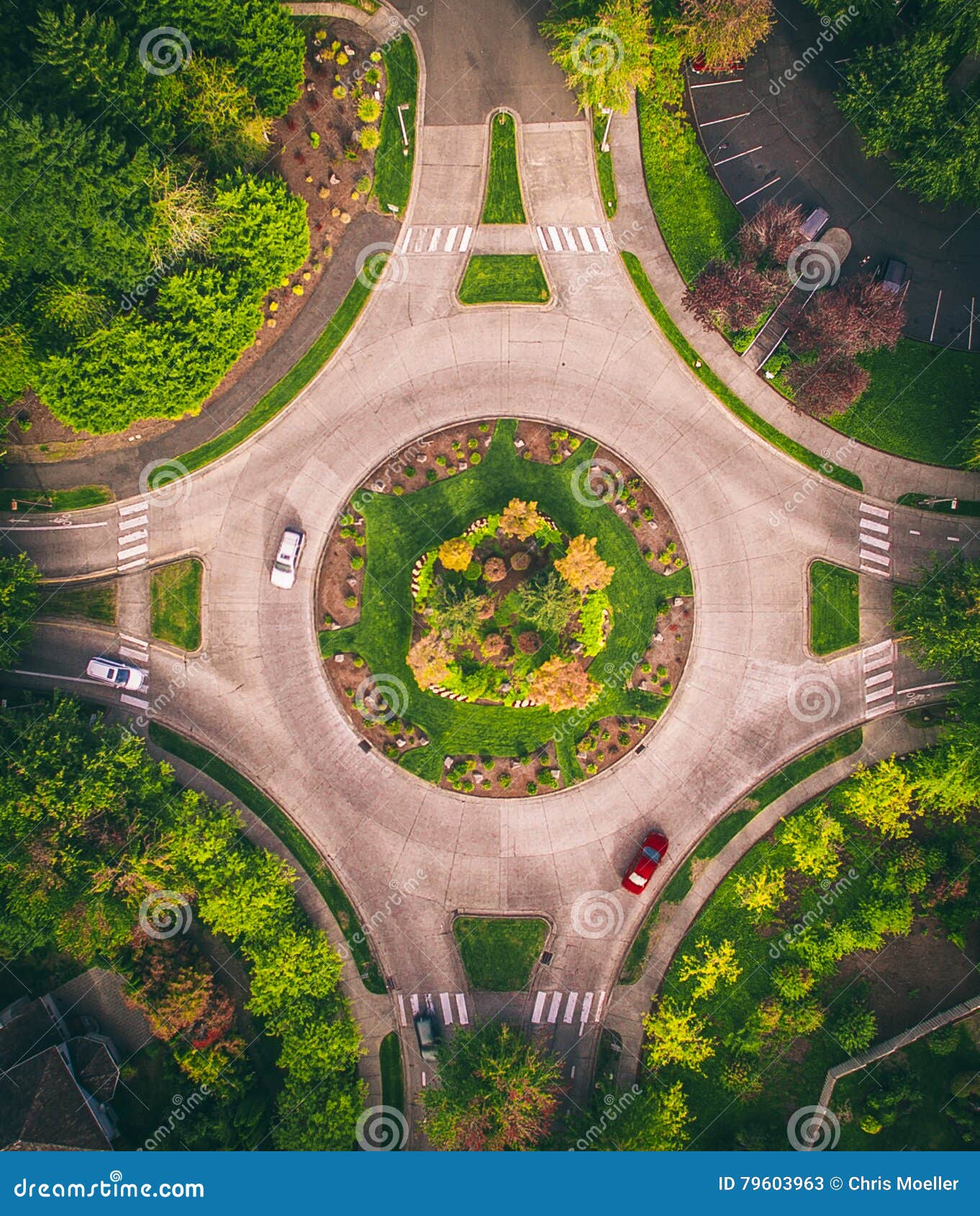 Aerial Shot of a Circle Road Stock Image - Image of exposure, beautiful ...
