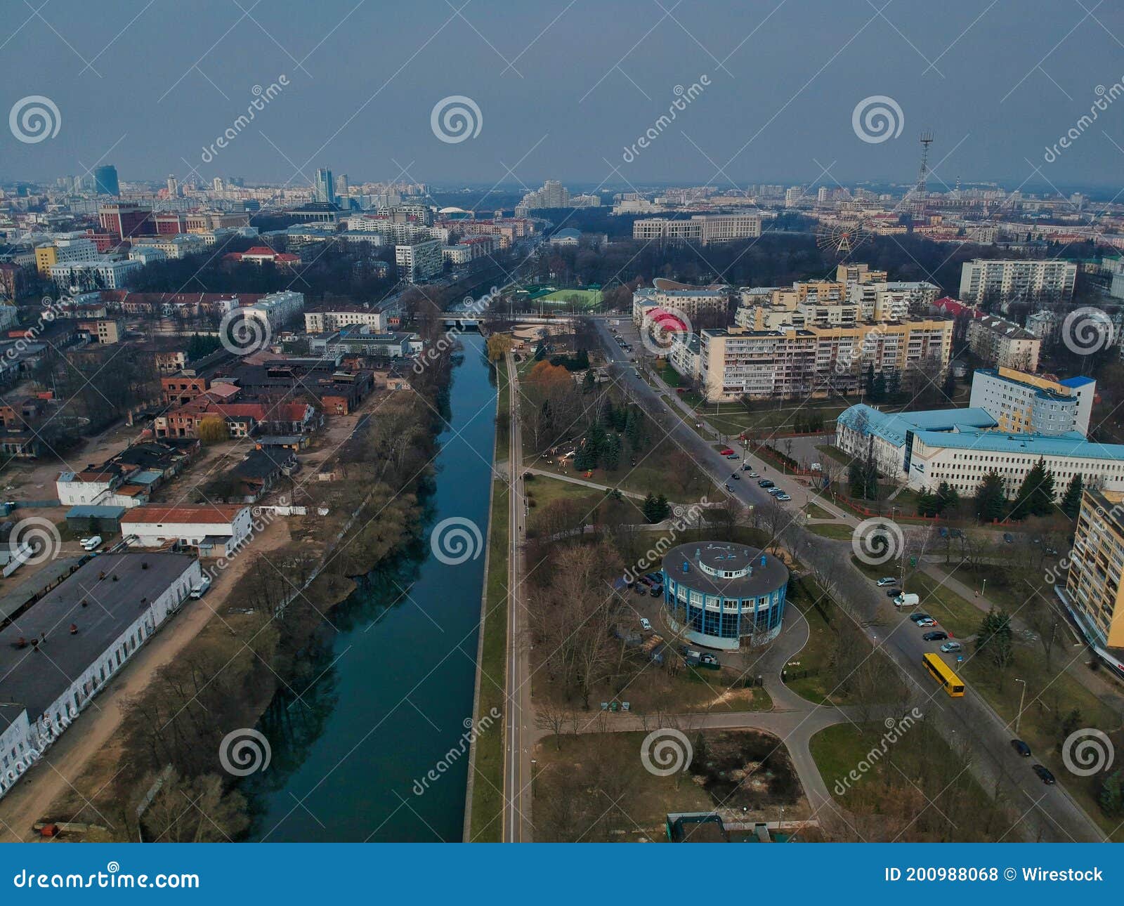 Aerial shot from a city stock photo. Image of skyscraper - 200988068