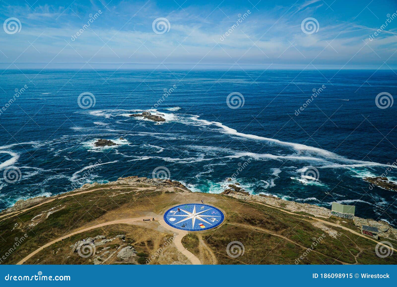 Aerial Shot of the Compass Rose in Coruna, Spain Stock Image - Image of ...