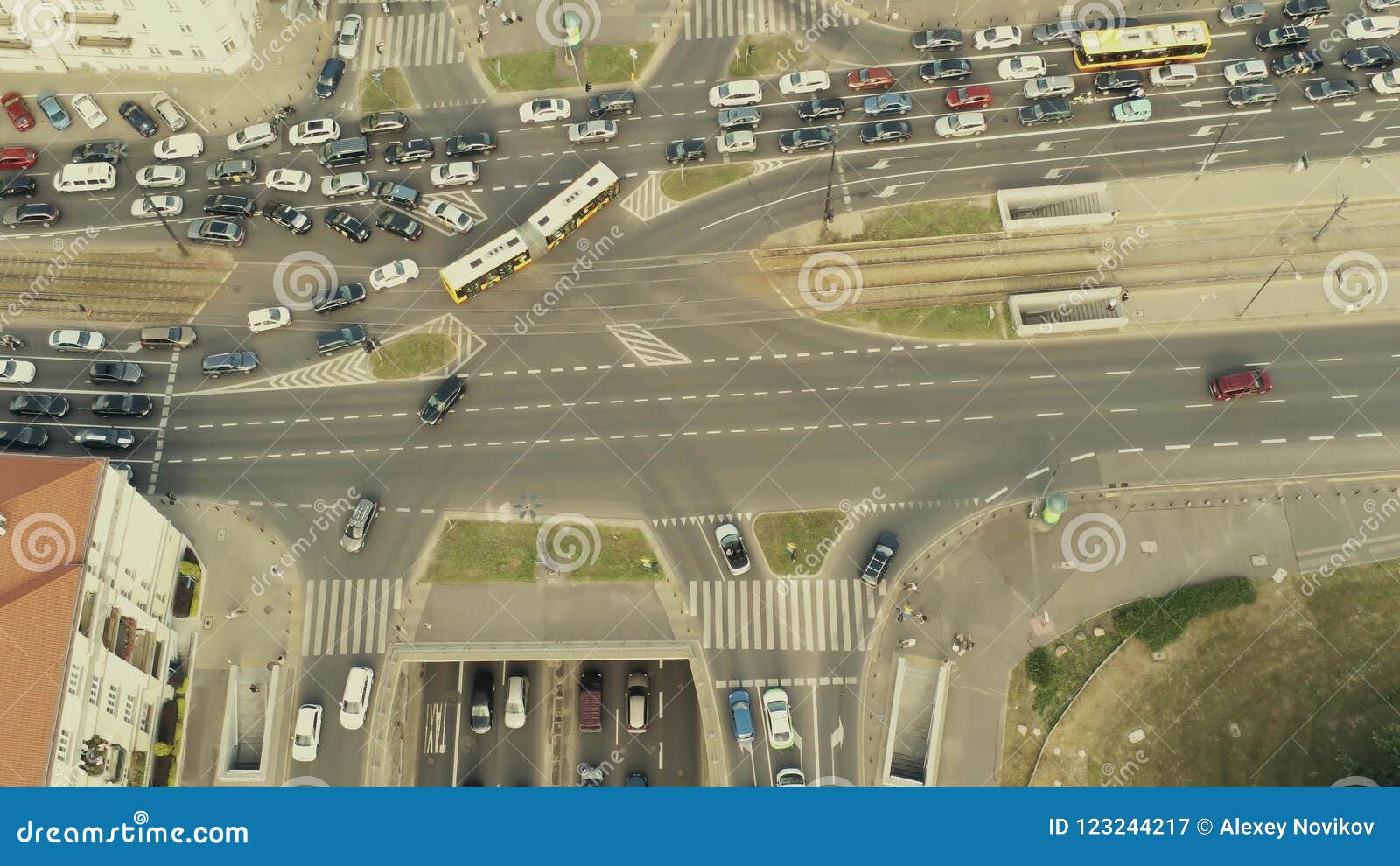 Aerial Shot of Congested Road Traffic in the City Stock Image - Image ...