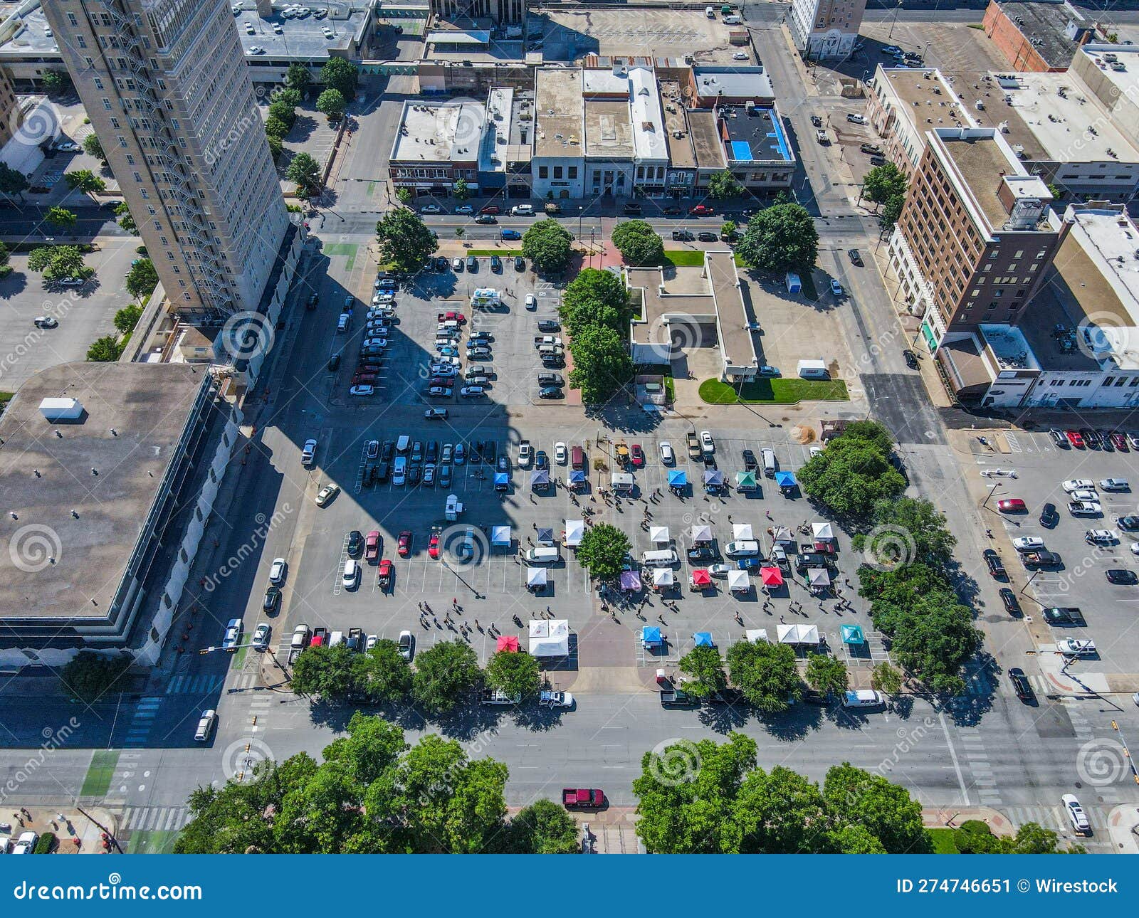 Aerial Shot of Downtown Waco, Texas. Stock Image - Image of skyline ...