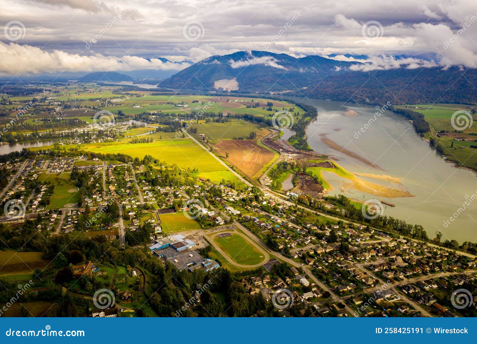 Aerial Shot of the Fraser Valley in BC, Canada during the Day Stock ...
