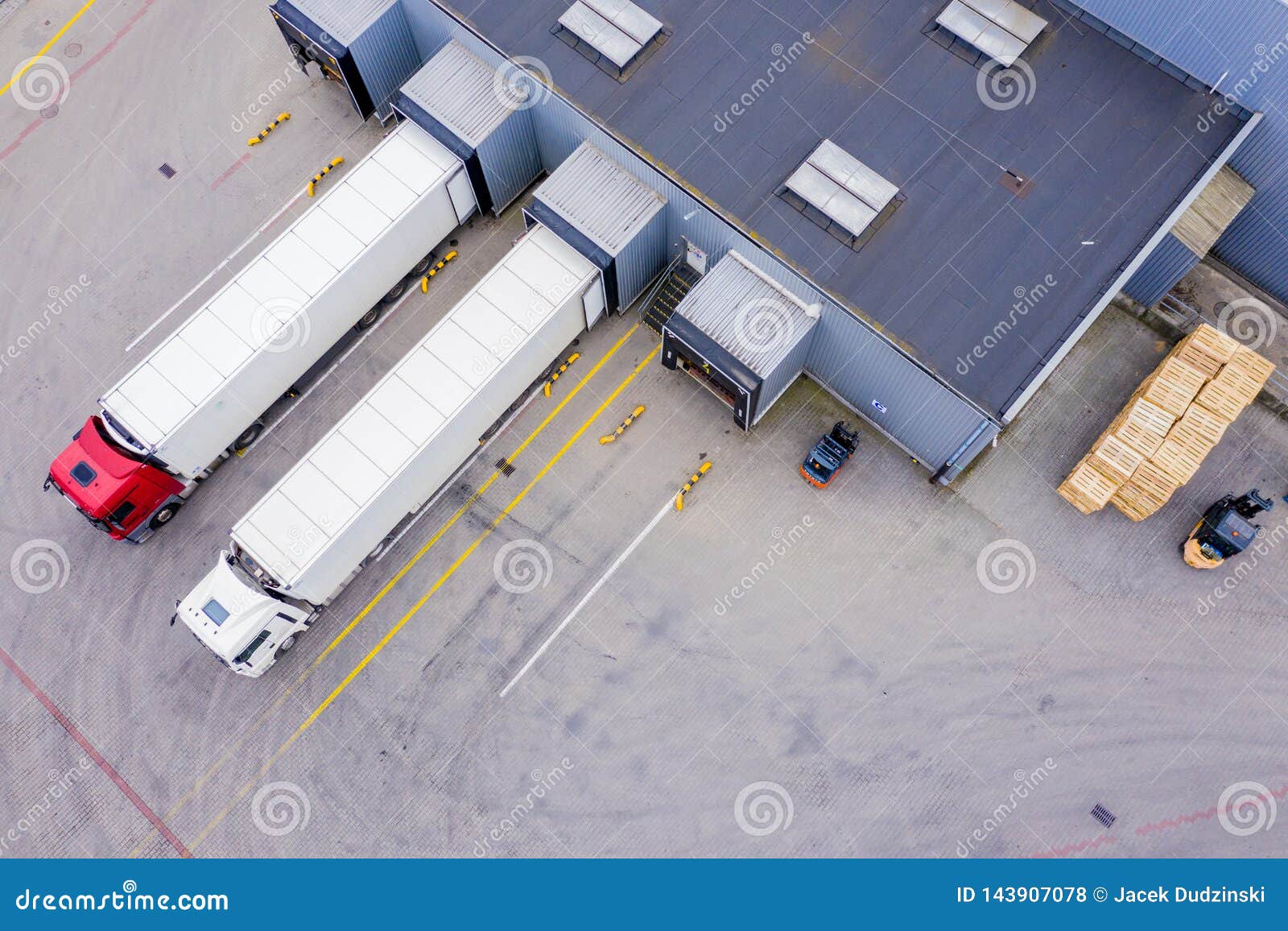 Aerial Shot of Industrial Warehouse/ Storage Building/ Loading Stock ...
