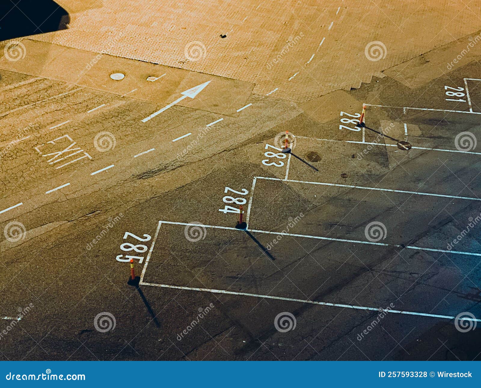Aerial Shot of the Parking Mark in the Ferry Dock Stock Photo - Image ...